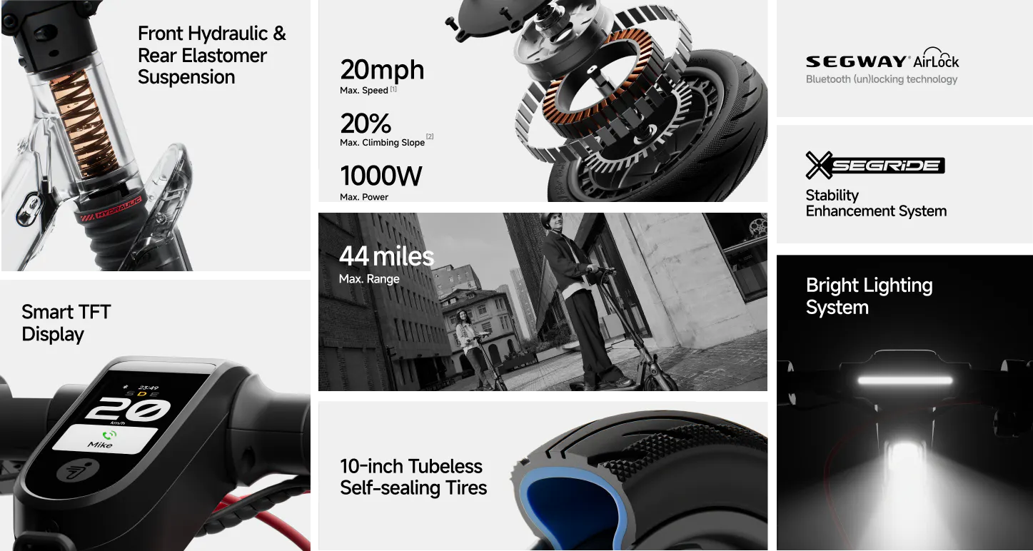 Segway F3 eKickScooter | Stylish, Safe & Powerful Electric Scooter ...