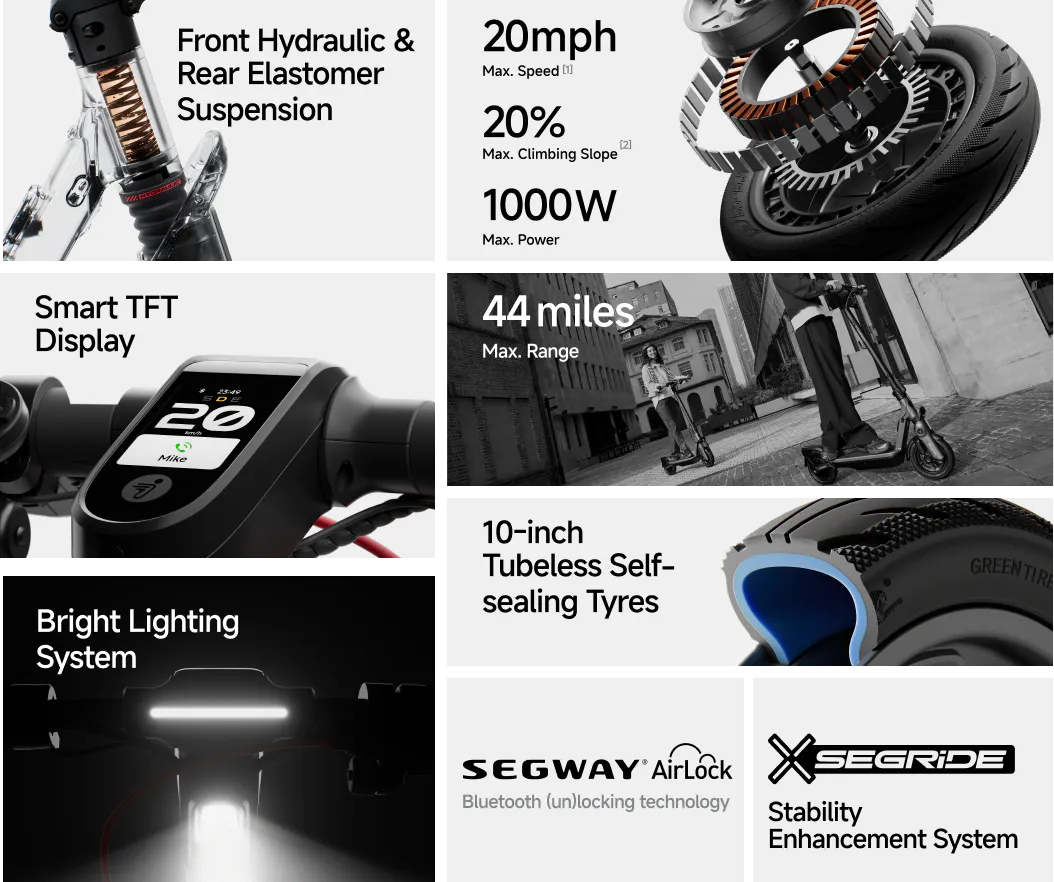 Segway F3 eKickScooter | Stylish, Safe & Powerful Electric Scooter ...